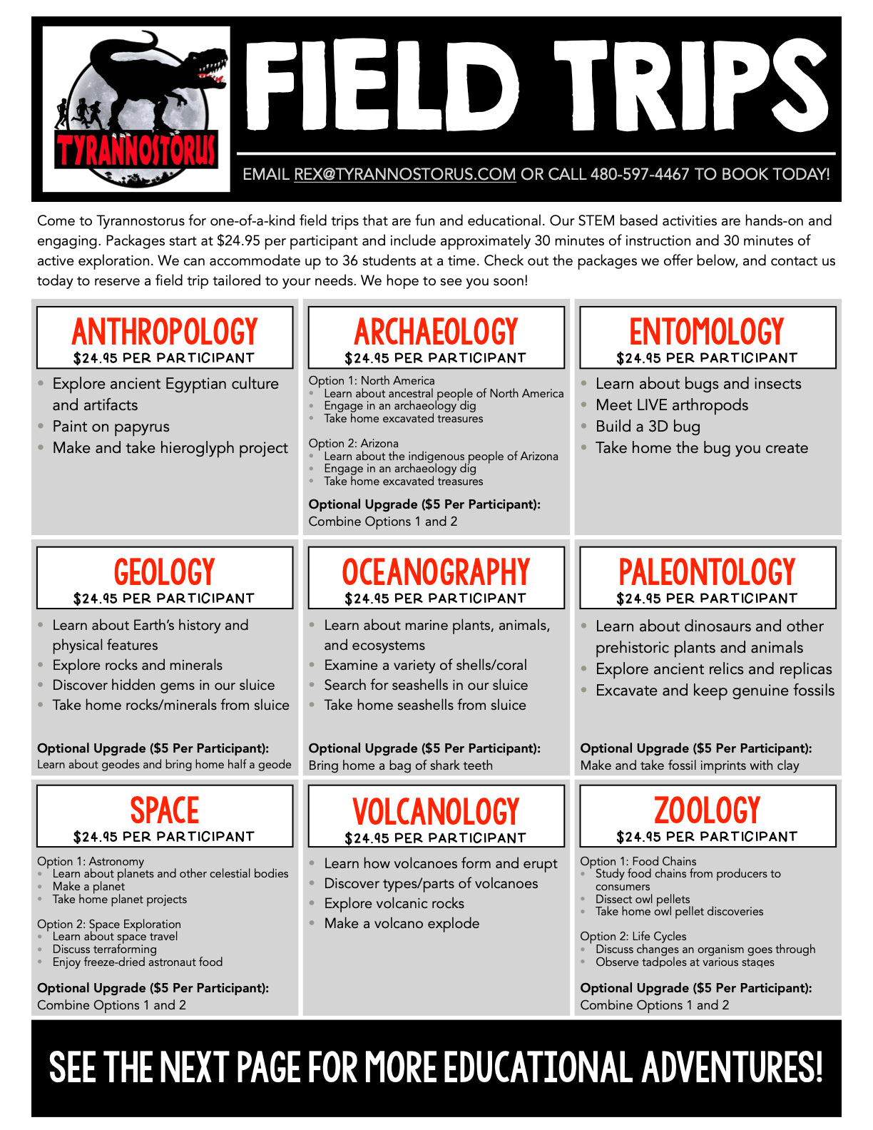 STEM Field Trips at Tyrannostorus: Learn Through Adventure!