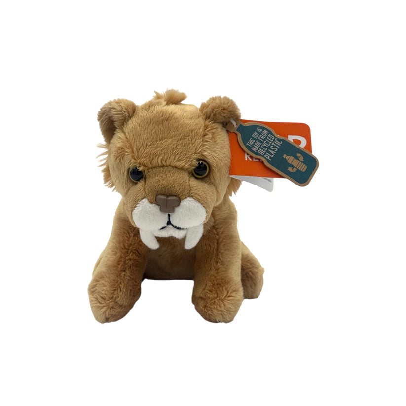 Mini Smilodon Plush – Wild Republic Pocketkins Eco (5") – Tyrannostorus